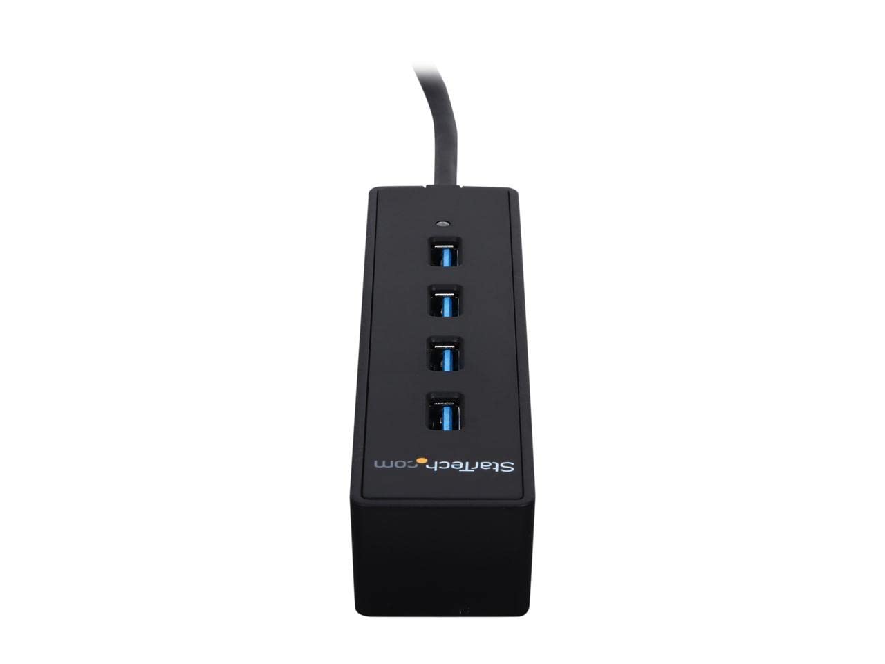 StarTech.com 4-Port USB 3.0 Hub with Built-in Cable - SuperSpeed Laptop USB Hub - Portable USB Splitter - Mini USB Hub (ST4300PBU3), Black