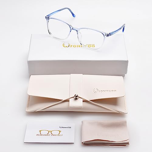 FONHCOO Blue Light Blocking Glasses Women Men TR90 Fashion Round Frame Transparent Eyewear Anti UV Glare Computer Blue light Glasses for Women Men