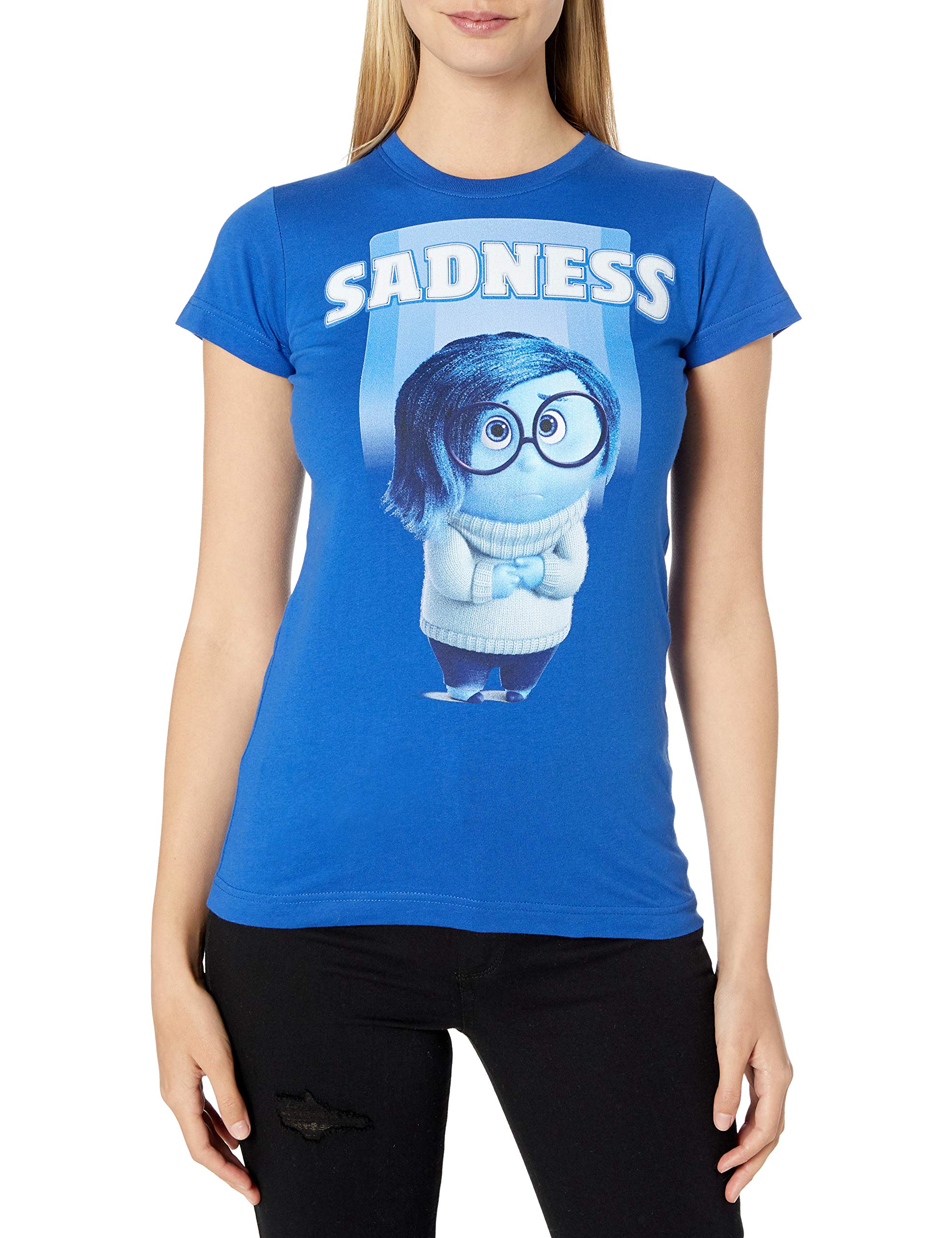 Disney Juniors Inside Out Sadness Graphic T-Shirt, Royal, M