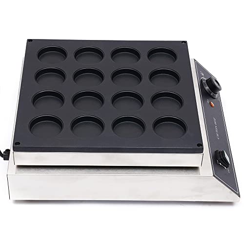 HinLIaDa 110V Electric Mini Cake Baker Machine, 16 Holes Red Bean Cake Maker Waffle Baker Machine Commercial Nonstick End Alarm with Thermostats & Timers LED Lights Show for Home Kitchen Bakery