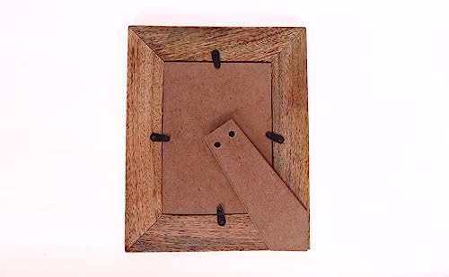 indoStrides Hand Carved Mango Wood 5x7 Picture Frame for Tabletop use
