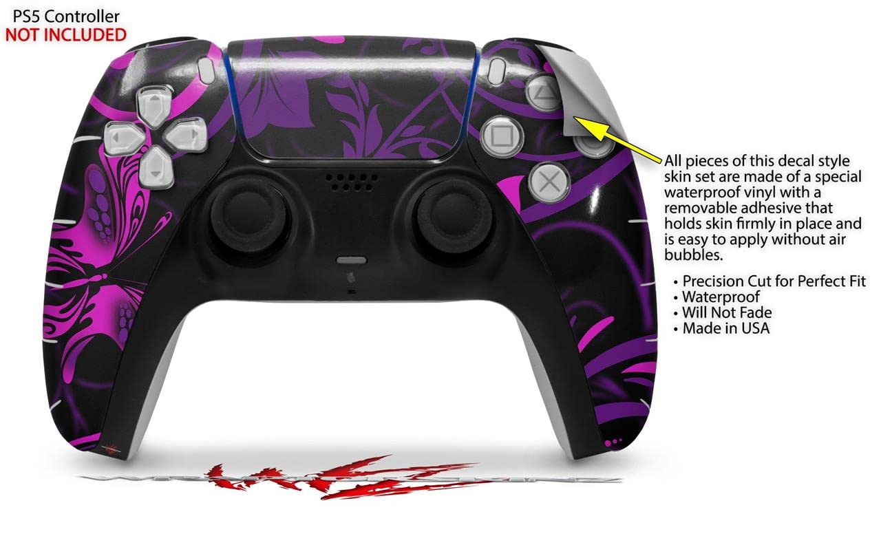 WraptorSkinz Skin Wrap compatible with Sony PS5 DualSense Controller Twisted Garden Purple and Hot Pink (CONTROLLER NOT INCLUDED)