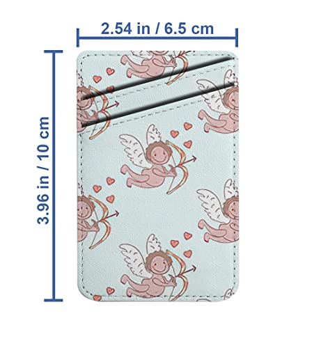 Diascia Pack of 2 - Cellphone Stick on Leather Cardholder ( Patern Angel Hearts Bow Pattern Pattern ) ID Credit Card Pouch Wallet Pocket Sleeve
