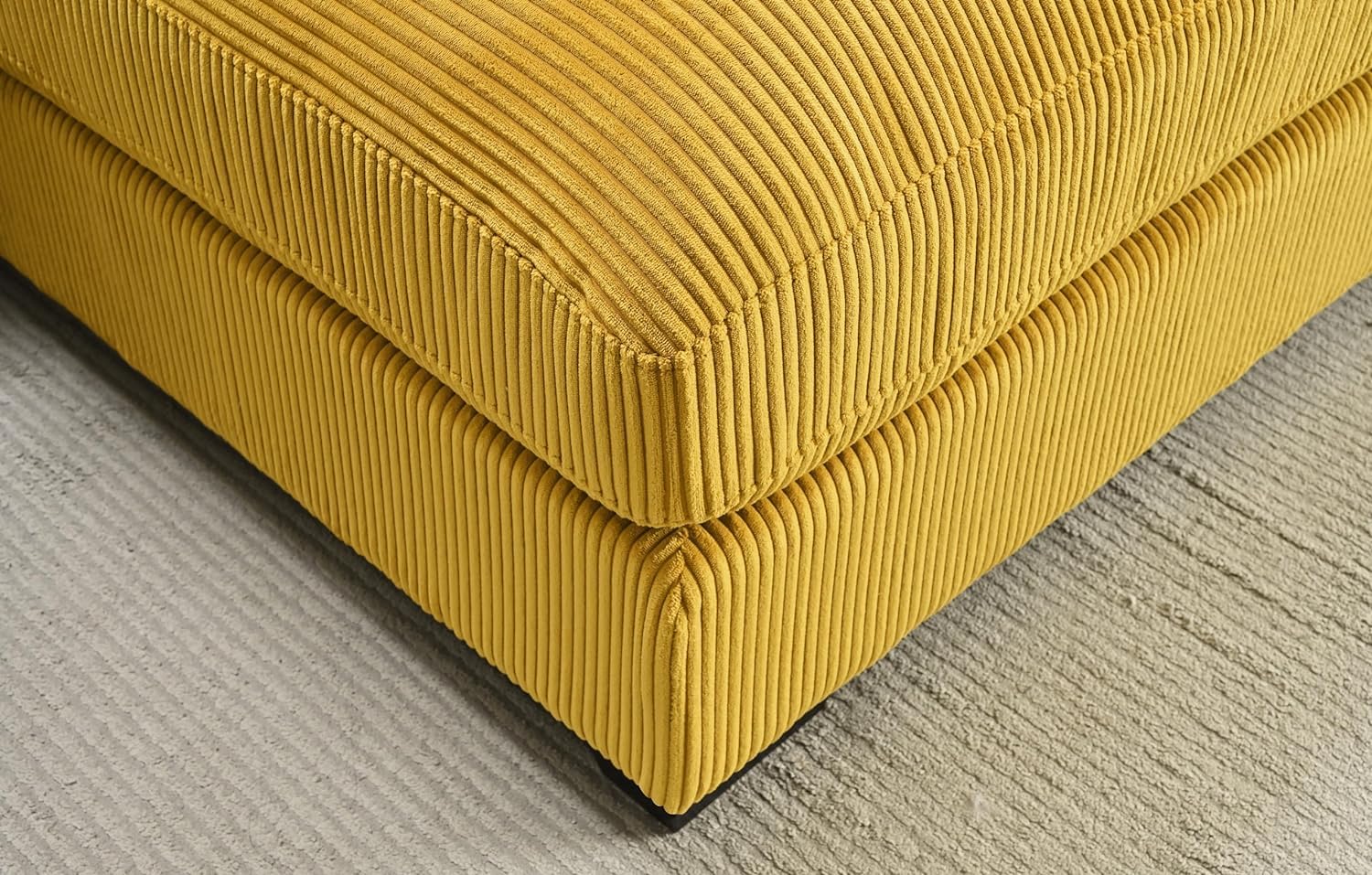 Container Furniture Direct Luxe Oversized Two-Piece Sectional Couches for Living Room, 102.4-Inch L Shaped Sofa with Chaise, Upholstered with Corduroy Fabric, Ginger Yellow -Left Facing