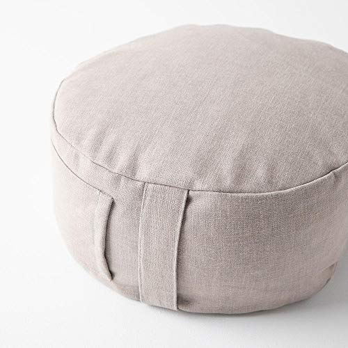 B YOGA Mod Zafu Meditation Cushion, Premium Round Yoga Pillow/Bolster with Buckwheat Fill (Shadow)