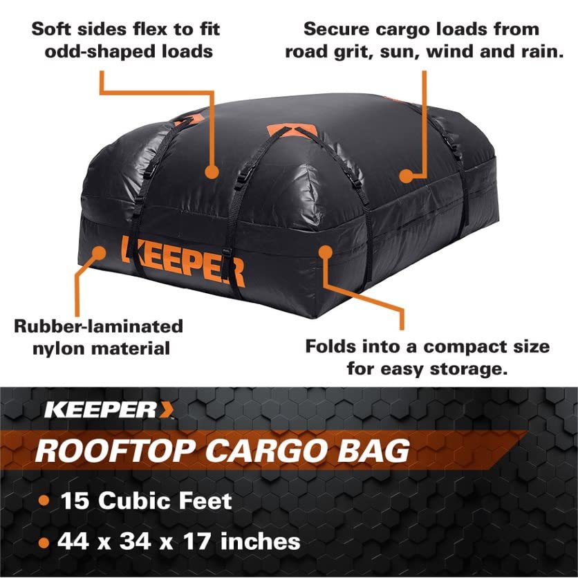 Keeper 07203-1 Weatherproof Rooftop Cargo Bag, 15 Cubic Feet