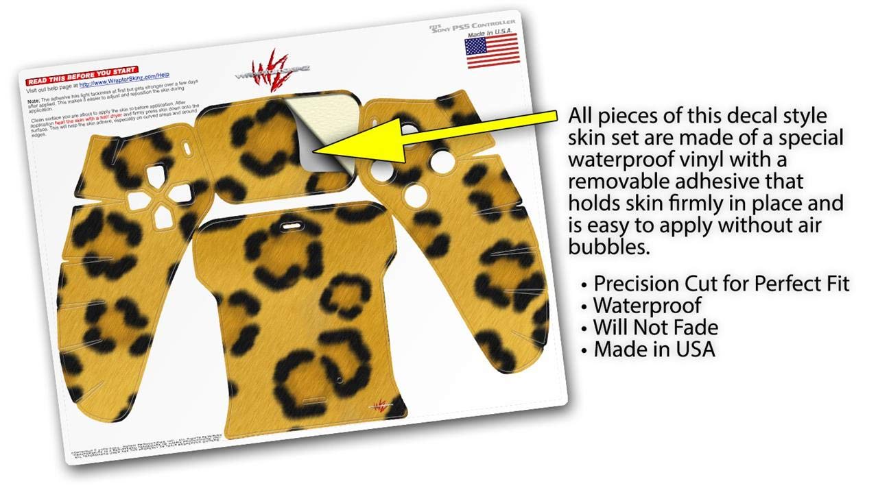 WraptorSkinz Skin Wrap compatible with Sony PS5 DualSense Controller Leopard Skin (CONTROLLER NOT INCLUDED)