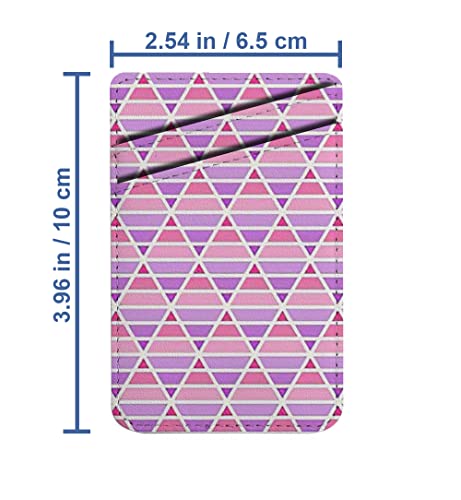Diascia Pack of 2 - Cellphone Stick on Leather Cardholder ( Sweet Pink Purple Color Stripe Pattern Pattern ) ID Credit Card Pouch Wallet Pocket Sleeve