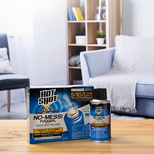 Hot Shot No Mess Fogger With Odor Neutralizer, Kills Roaches, Ants, Spiders & Fleas, Controls Heavy Infestations, 3 Count, 1.2 Ounce