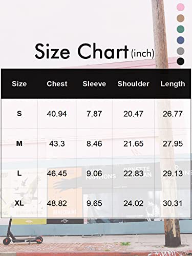 KEEPSHOWING Men's Cotton T-Shirts Oversized Unisex Short Sleeves Casual Loose Wash Solid Basic Tee Tops(A-Black XL)