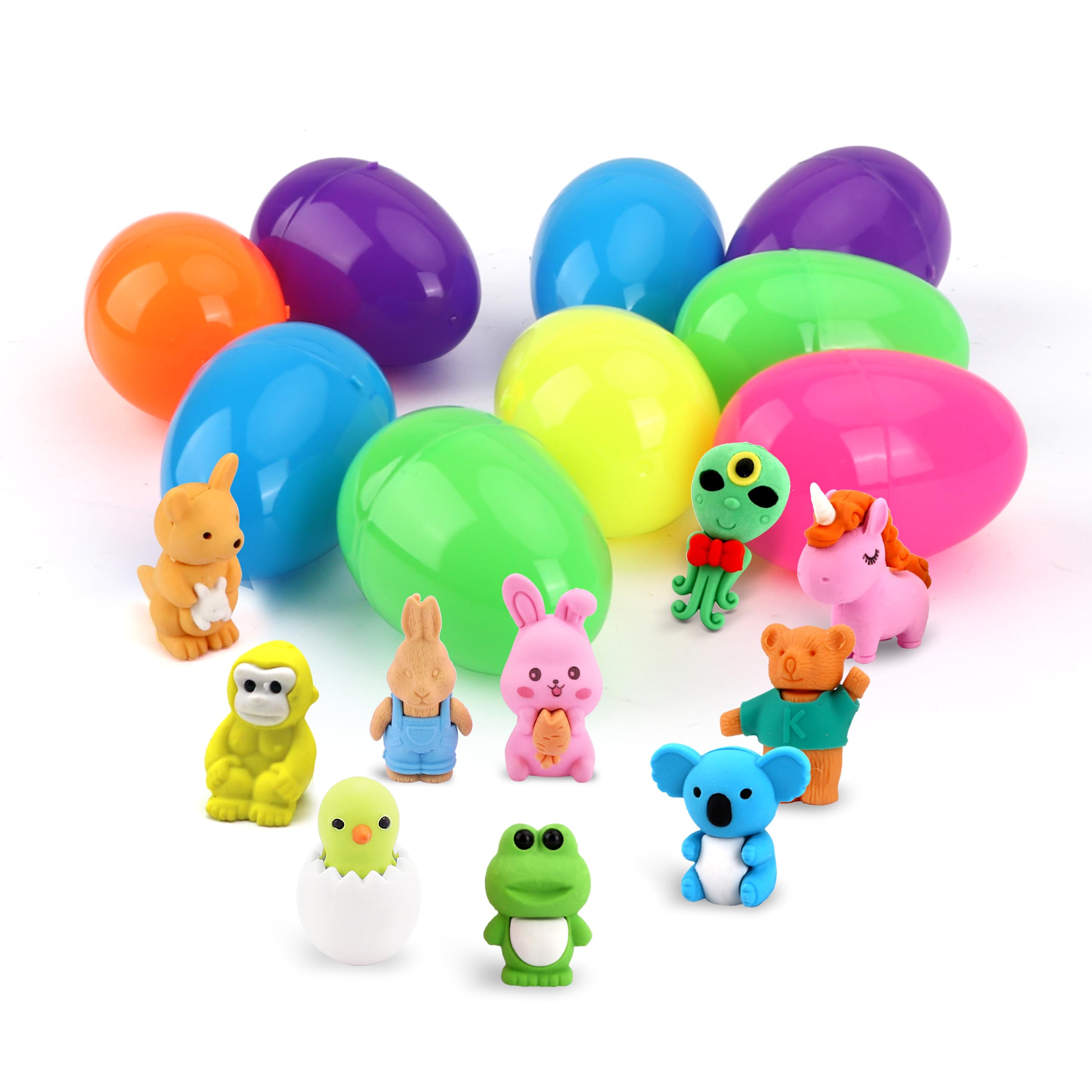 KASU 100 Pcs Prefilled Easter Eggs with Toys Inside Premium for Easter Theme Party Favor, Easter Eggs Hunt, Easter Basket Stuffers/Fillers, Classroom Prize Supplies