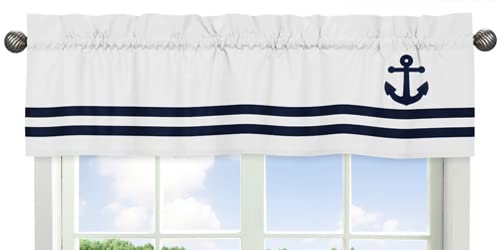 Sweet Jojo Designs Anchors Away Nautical Navy and White Boys Baby Bedding 11 Piece Crib Set