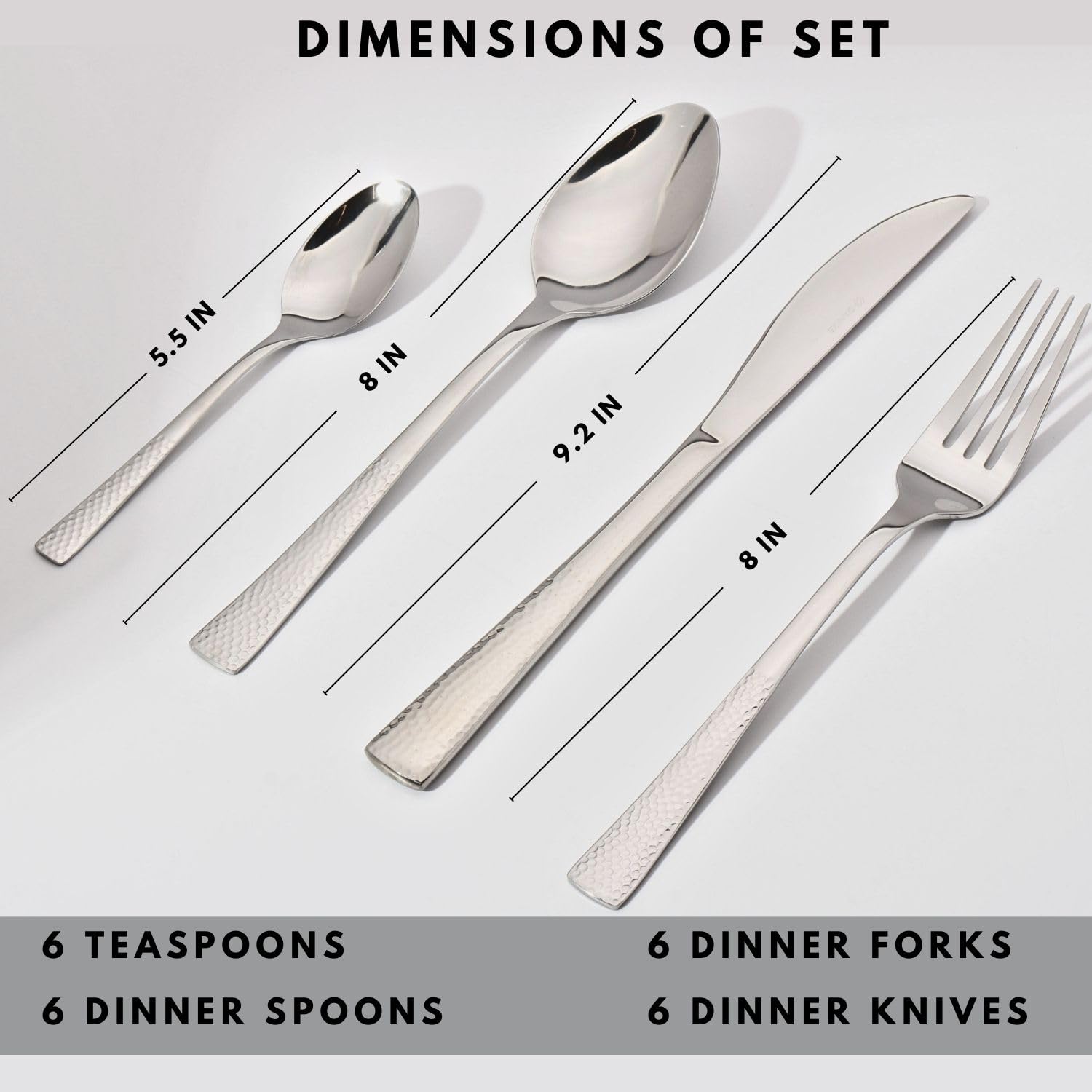 Daniks Alta 24 Pieces Silverware Set Service for 6 | Premium Stainless Steel Flatware Cutlery Set | Include Forks, Spoons and Knives | Dishwasher Safe for Home, Restaurant, Kitchen | Mirror Polished