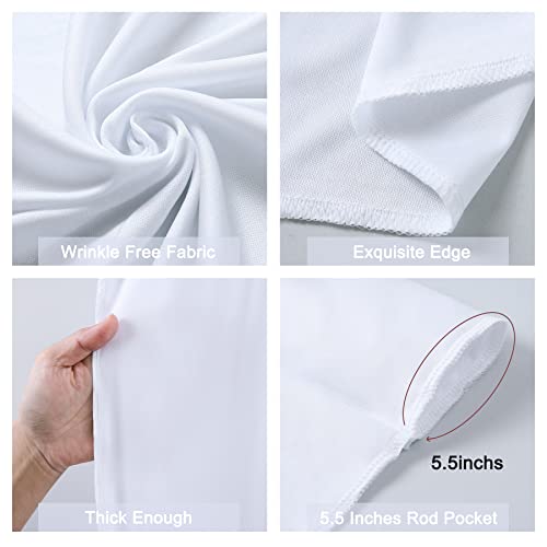 CO-AVE White Backdrop Curtain for Parties 10x7ft Wrinkle Free Wedding Baby Shower Curtain Backdrop for Birthday Party Background Decorations White Chiffon Fabric Drapes 5x7ft, 2 Panels