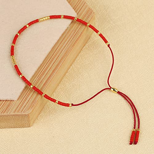 KELITCH Bohemian Crystal Bracelets Miyuki Beaded Bracelets Woven Friendship Bracelets for Women