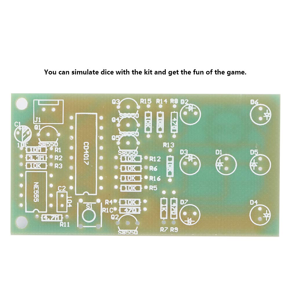 Electronic Dice Kit, Circuit Electronic Dice, Metal 7 LEDs 4.5~5V for Fun Electronic Production Set Replace Real Dice