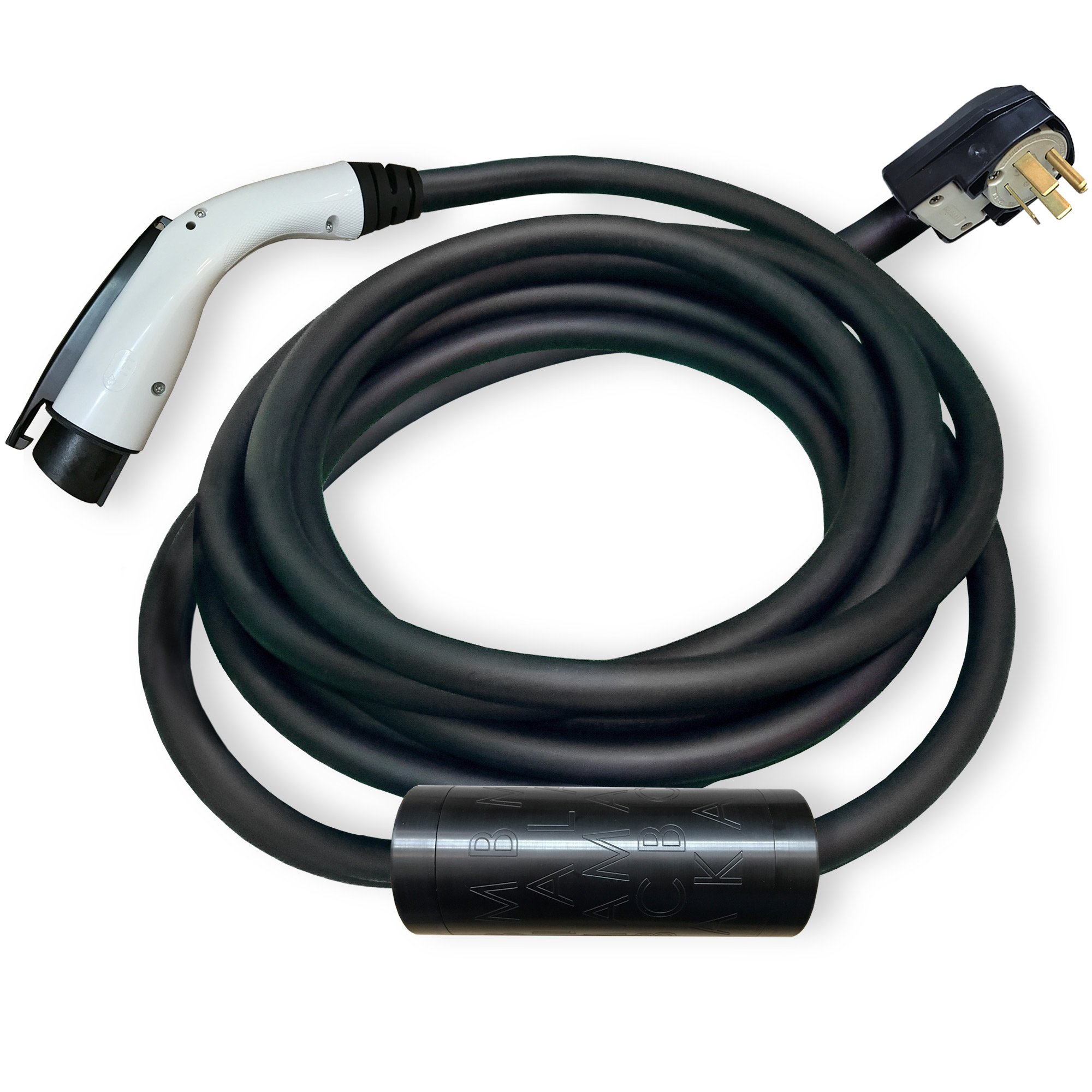 WattZilla Black Mamba: Level 2, 48 Amp EVSE, 25' J1772 Charging Cable, 6' Power Cable w/NEMA 14-60 Plug, UL/cUL