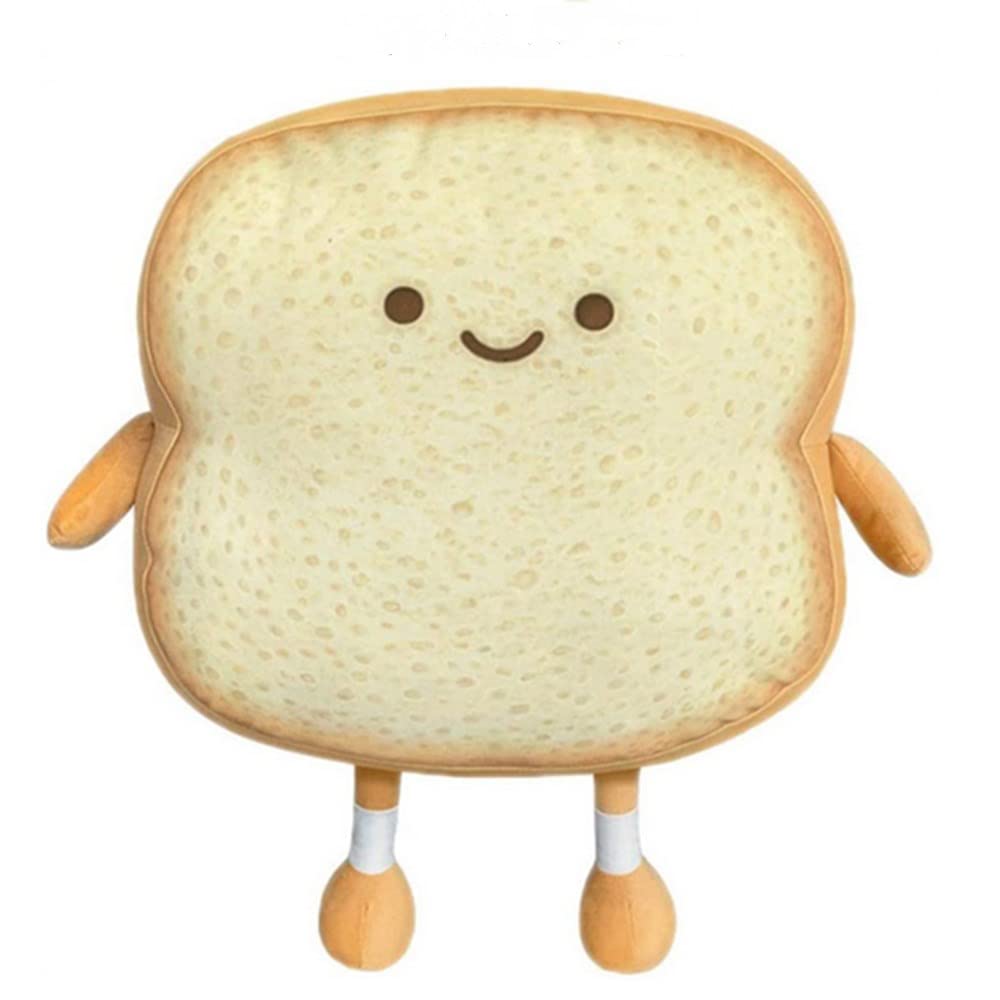 OUKEYI Toast Bread Pillow, Funny Bread Shape Plush Toy Pillow,Facial Expression Soft Toast Sofa Pillow, for Kids Adults Gift Home Bed Room Decor