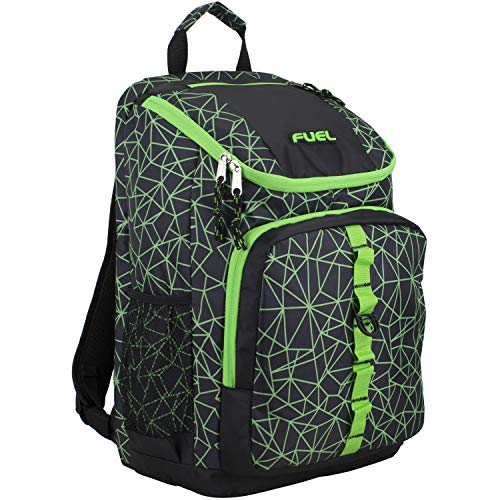 FUEL Top Load Multipurpose Backpack, Extra Large Main Compartment w/Easy Access, Padded Back w/Adjustable Comfort Straps, Front Molle Loops - Black/Lime