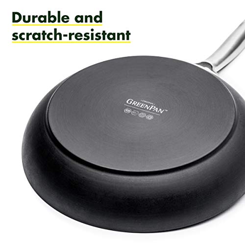 GreenPan Paris Pro Hard Anodized Healthy Ceramic Nonstick, 11 Piece Cookware Pots and Pans Set, Grey & Prime Midnight Hard Anodized Healthy Ceramic Nonstick, 5QT Saute Pan Jumbo Cooker, Black