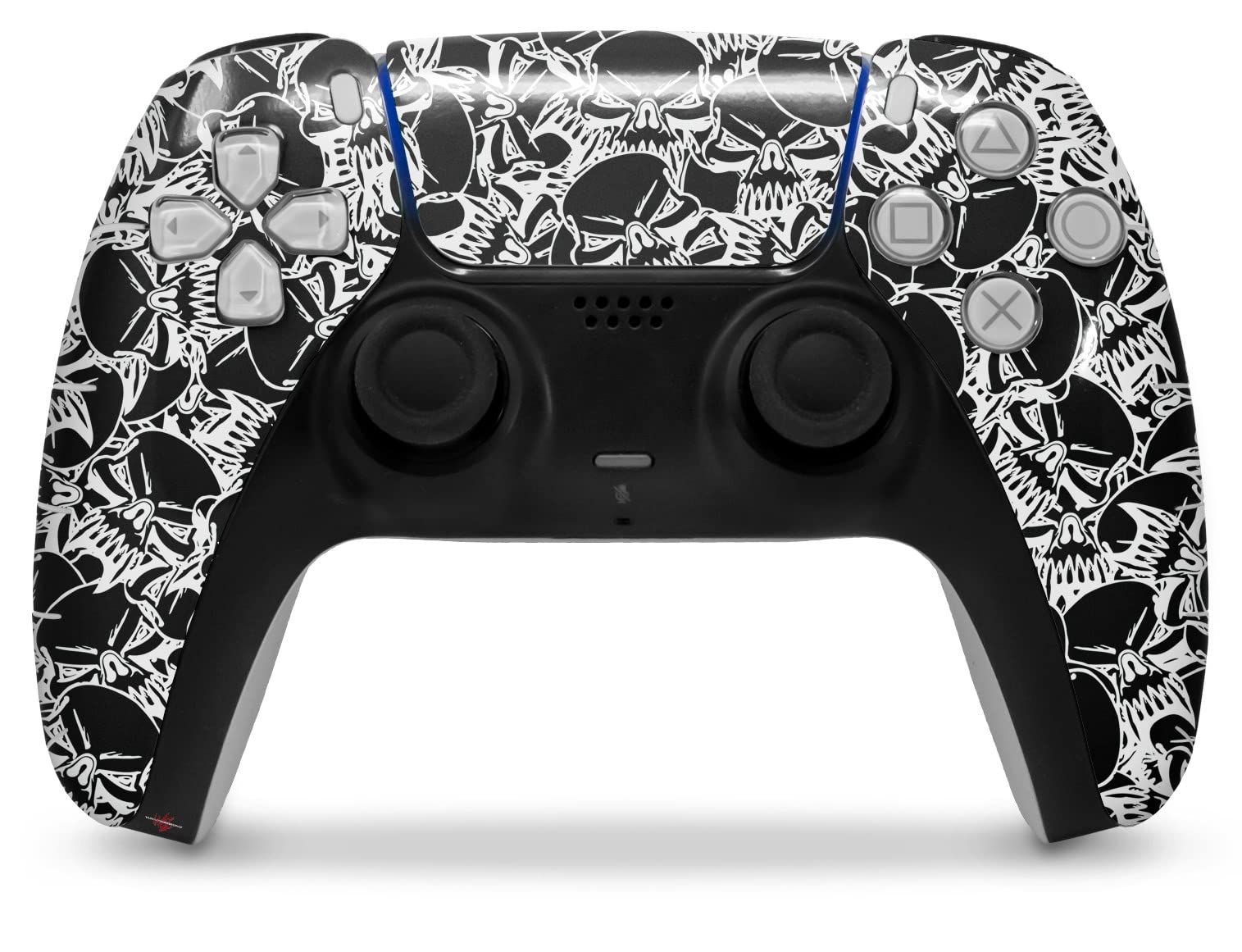 WraptorSkinz Skin Wrap compatible with Sony PS5 DualSense Controller Scattered Skulls Black (CONTROLLER NOT INCLUDED)
