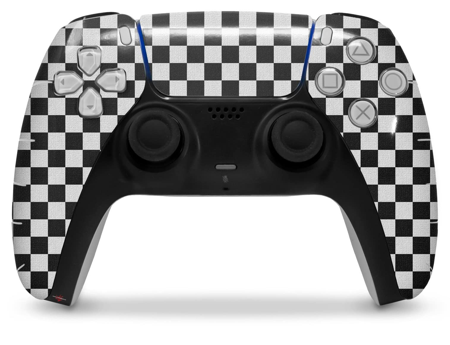 WraptorSkinz Skin Wrap compatible with Sony PS5 DualSense Controller Checkered Canvas Black and White (CONTROLLER NOT INCLUDED)