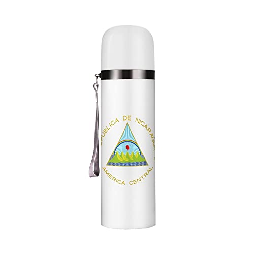 Coat of Arms of Nicaragua. Insulated Water Bottle 19 OZ Stainless Steel Travel Mug For Drink Sports Camping Hiking Outdoors