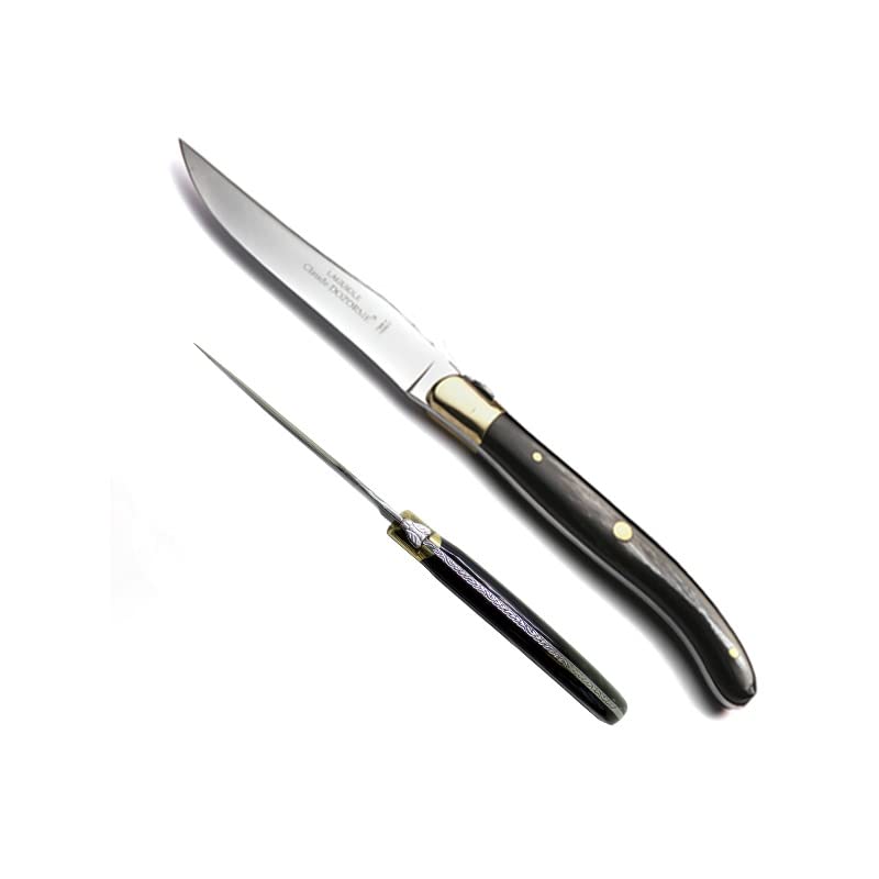 black horn handle knife, made in France