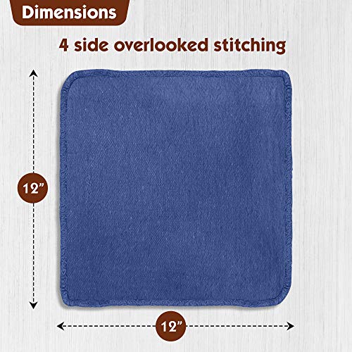 Nabob Wipers Auto Mechanic Shop Towels 25 Pack Shop Rags 100% Cotton Size 14"x14" Commercial Grade (25 Pack, Blue)
