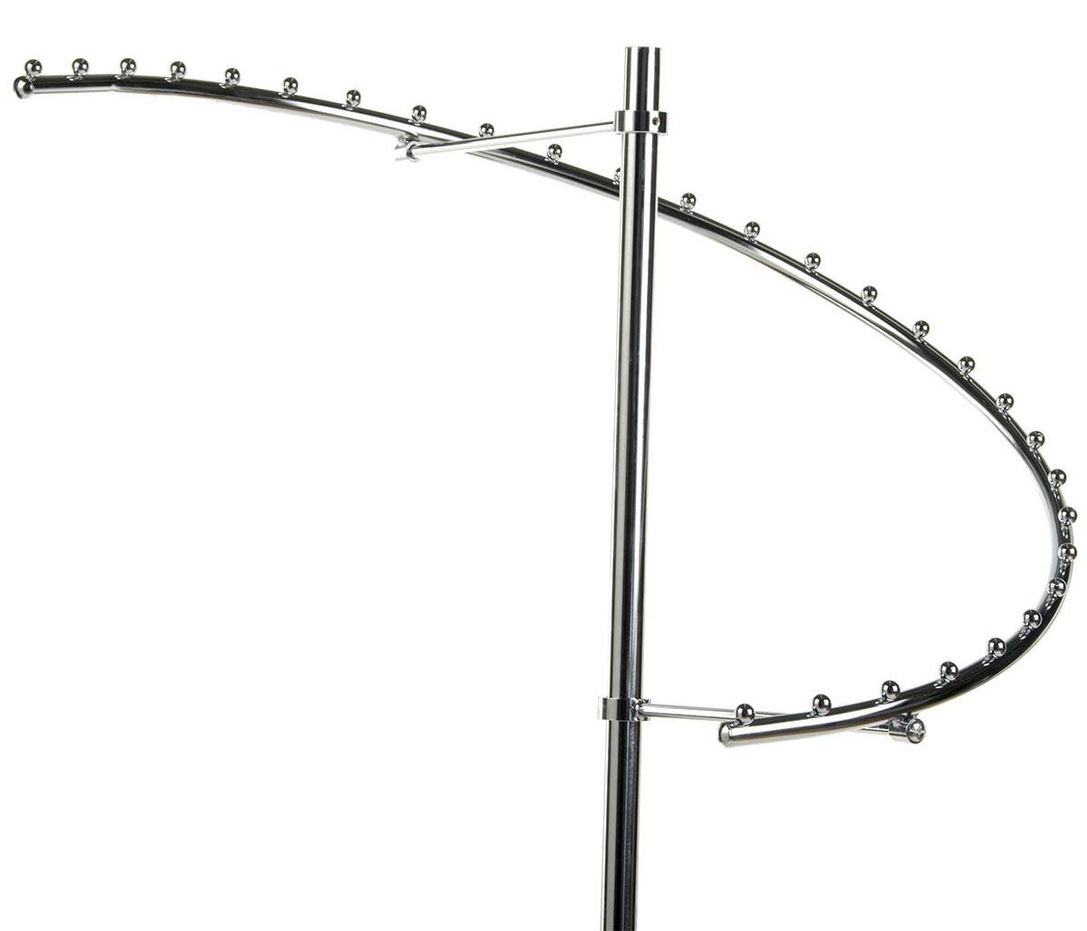 Displays2go Spiral Clothes Rack, Steel with Chrome Finish