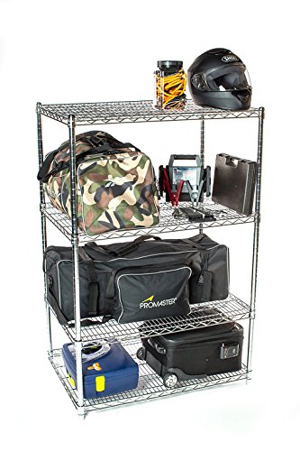 Omega 4 Tier Shelving Unit Heavy Duty NSF Wire Shelf Metal Large Storage Shelves Adjustable, Commercial Grade Steel Utility Layer Shelf Rack Storage,18L x 36W x 54H Inch Chrome