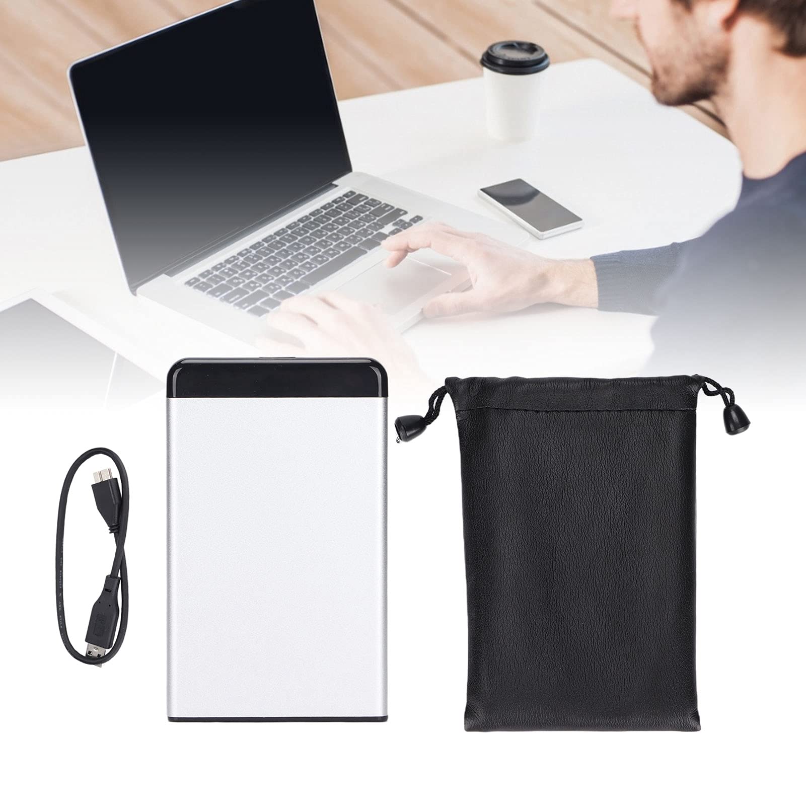 External Hard Drive, 40GB/80GB/120GB/250GB/320GB/500GB/1TB/2TB Fast Data Transfer 50-130M/S Portable Ultra Slim HDD with Mirco USB 3.0 Port for Desktop, Laptop, All in One Computers (80GB-Silver)