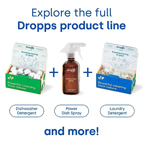 Dropps Stain & Odor Laundry Detergent | Clean & Crisp, 32 Pods | Low-Waste Packaging | Works In All Machines - High Efficiency (HE) Compatible | Powered by Natural Plant-Based Ingredients