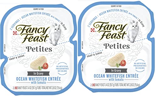 Fancy Feast Petites Wet Cat Food Variety Pack (24 Servings/12 Pack/6 Flavors) Salmon, Chicken, Whitefish, Tuna, Salmon, Grilled Chicken with Rice with LarasBundle Sticker