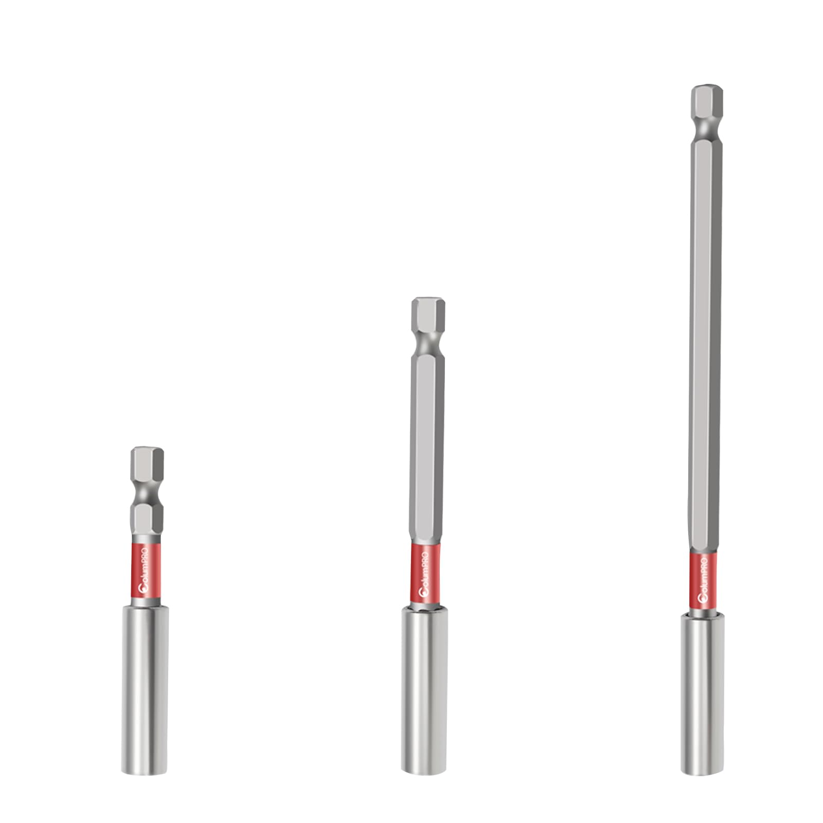 ColumPRO 6PCS Magnetic Impact Bit Holder,1/4" Hex Shank S2 Steel Magnetic Drill Bit Extension Holder,Straight Without Bending Screwdriver Bit Extender, 2.6", 4", 6" Extensions