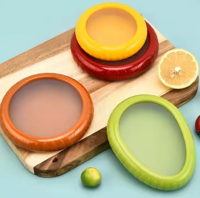 Avocado Saver and Onion Storage Container - Set of 4 Reusable Storage Containers for Fridge - Ideal for Garlic, Onions, Lemons, and Potatoes