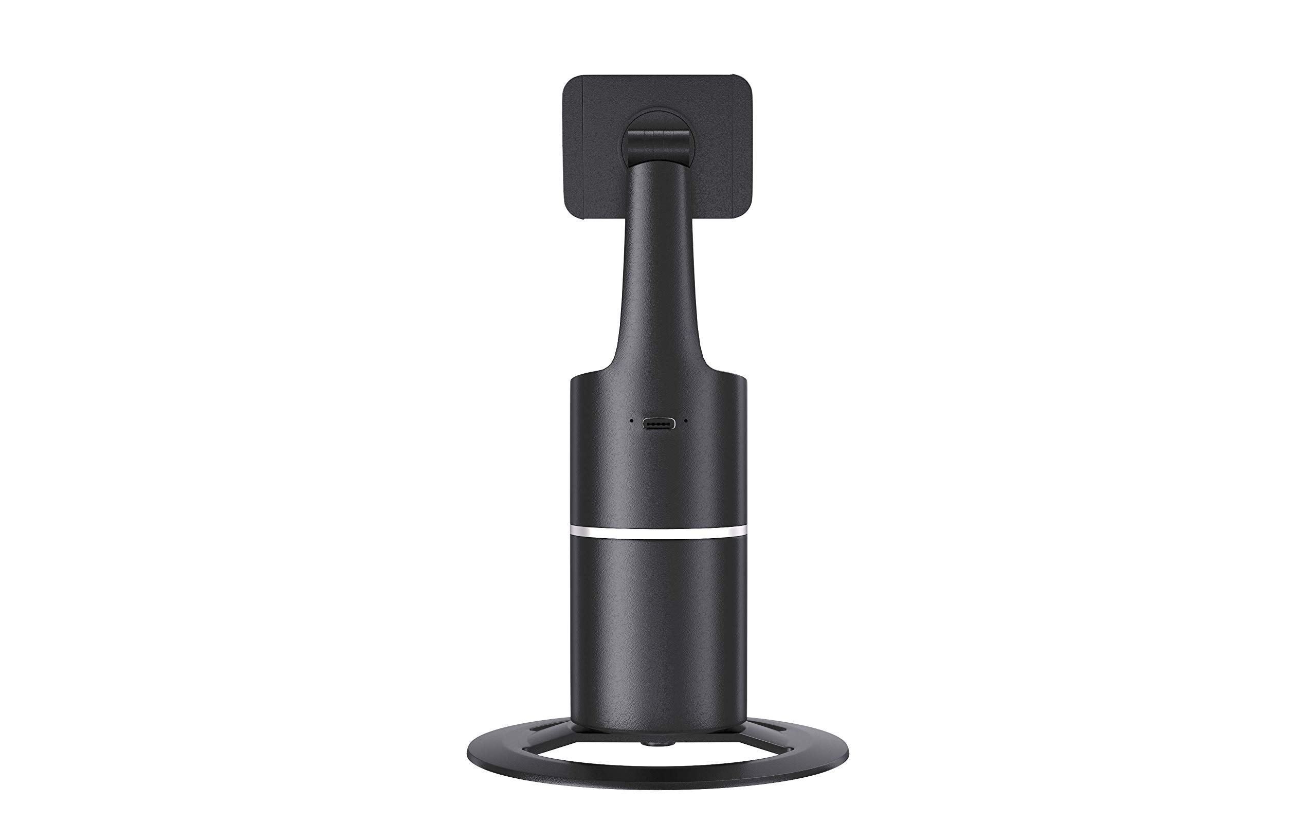 Auto Face Tracking Tripod, 360° Rotation Phone Camera Mount with Selfie Ring Light, No App, Battery Operated Smart Shooting Holder for Live Vlog (Black)