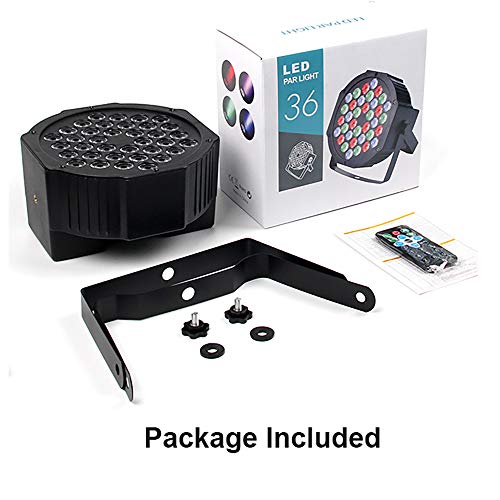Kebert Par Lights, 36 Led DJ Stage Lights with Remote Control and DMX, 1W RGB Sound Actevated Stage Lights, 9 Modes Par Led Flood Lights for Wedding Bar Party DJ Show