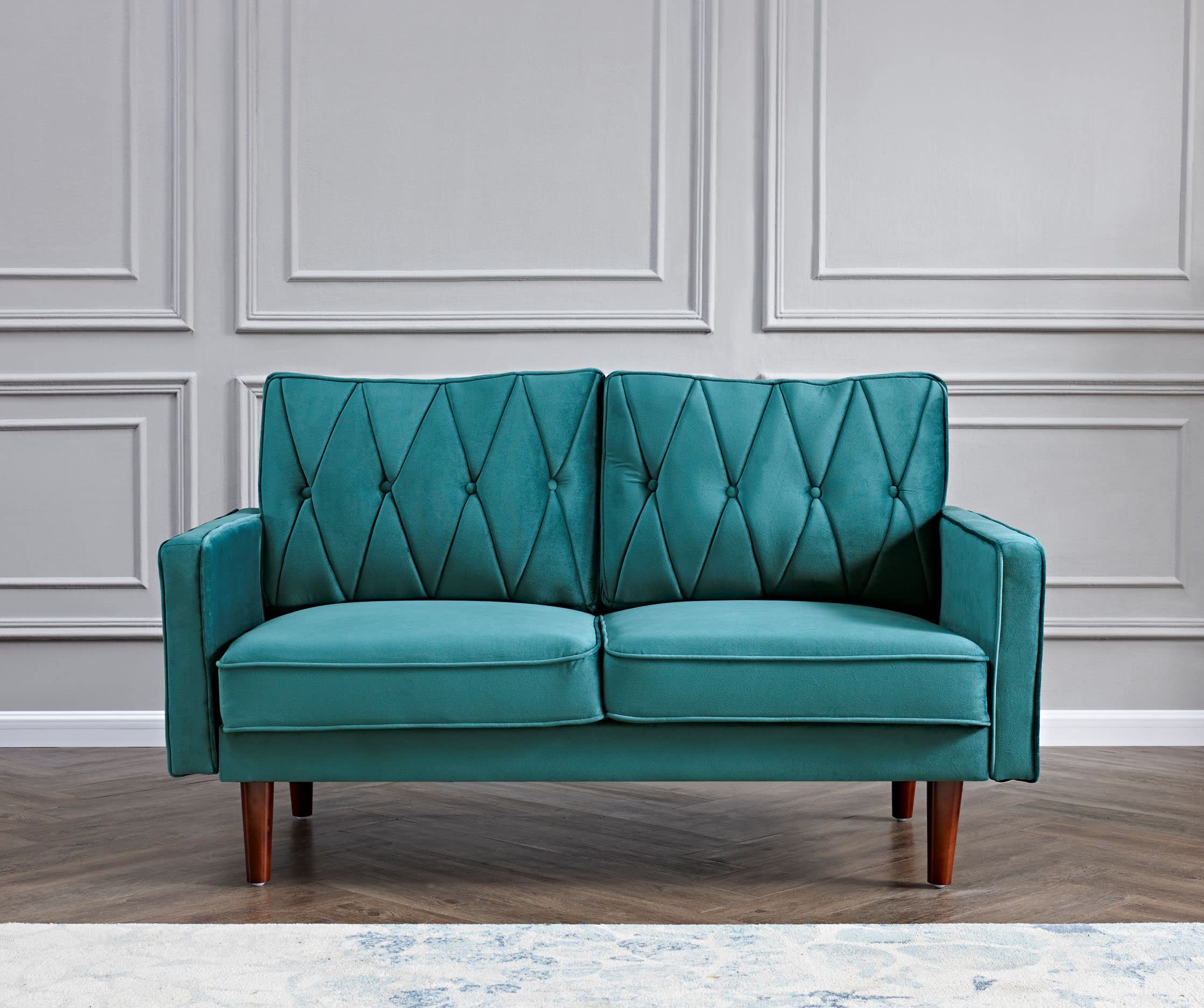US Pride Funiture Modern Style Upholstered Tufted 57.5'' Wide 2 Seater Loveseat