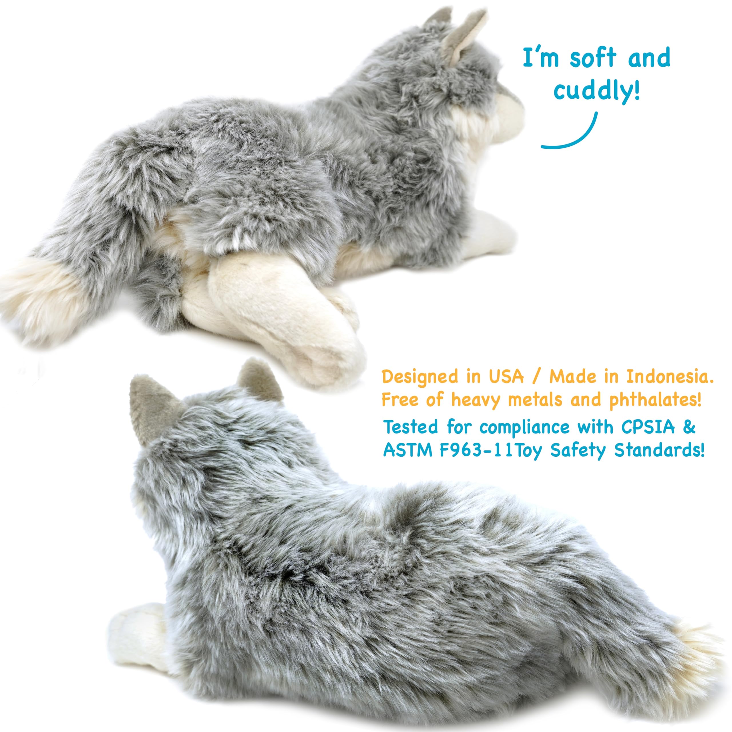 TigerHart Whitaker The Wolf - 14 Inch Stuffed Animal Plush Dog