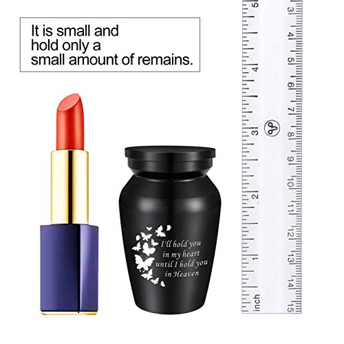 Dletay Small Urn for Human Ashes Small Keepsake Urn Mini Cremation Urns for Ashes Aluminium Memorial Ashes Holder-I'll Hold You in My Heart Until I Hold You in Heaven