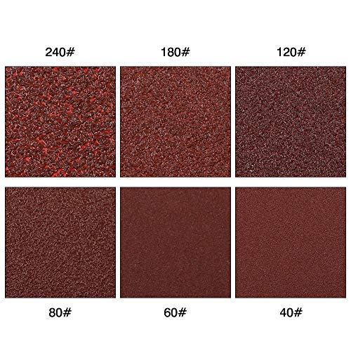 Coceca 100pcs Triangle Sanding Pads Sandpaper Hook and Loop Sanding Sheet for Wood Fit 3-1/8 Inches Oscillating Multi Tool, 40/60/80120/180/240 Grit
