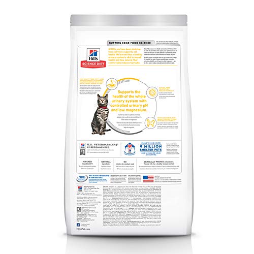Hill's Science Diet Dry Cat Food, Adult, Urinary & Hairball Control, Chicken Recipe, 15.5 lb. Bag