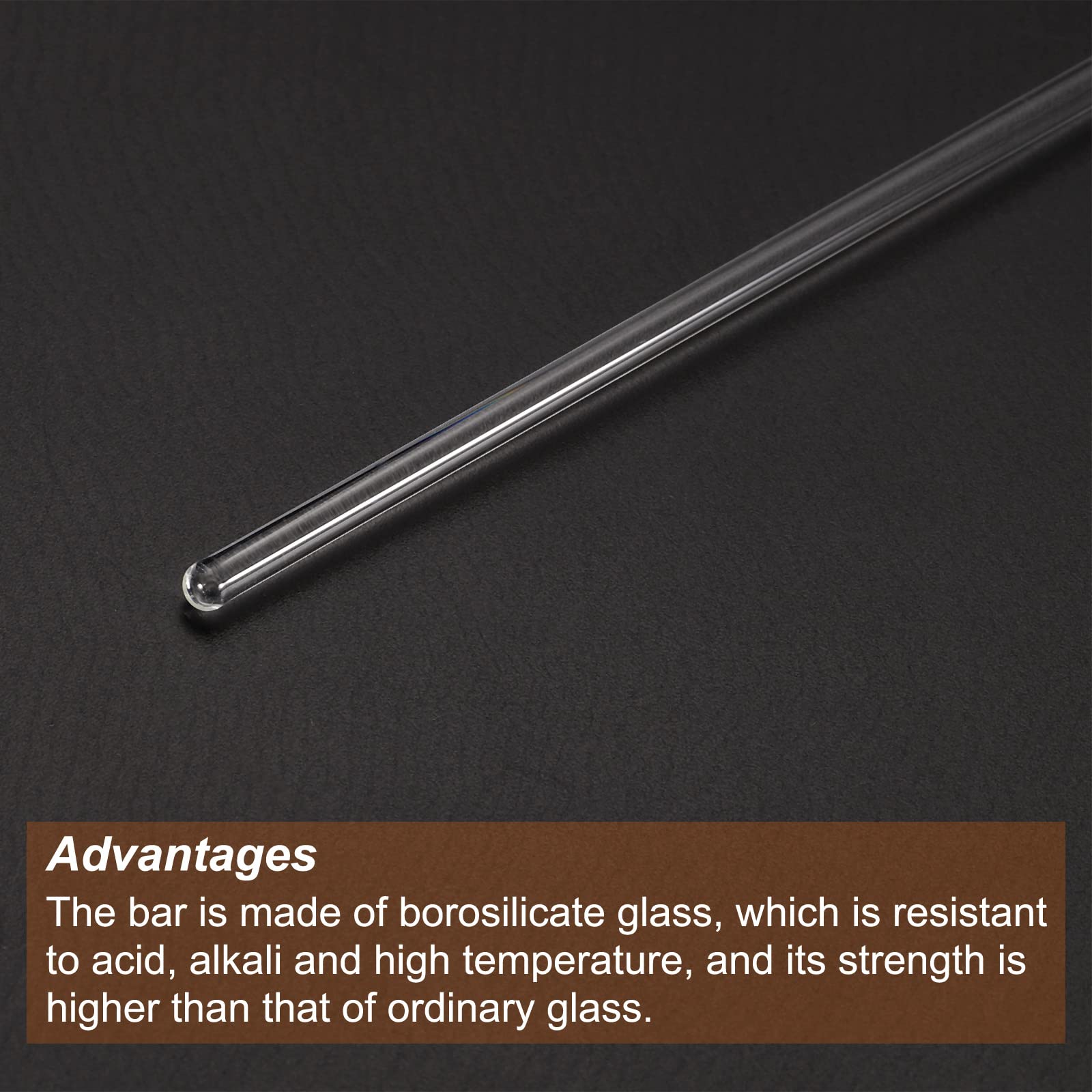 MECCANIXITY 3.3 Borosilicate Glass Stick 5.91" Length 4mm Dia Stir Rod Mixing Tools with Both Ends Round for Lab Kitchen Science 6Pcs