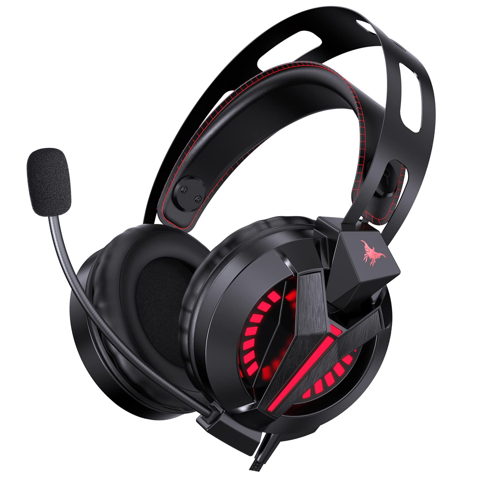 Ajsaki M180 Pro Retro Gaming Headsets, Stereo PlayStation 4 Headset with Microphone, Wired PC Headset with Noise Cancelling Mic, Over-Ear Gaming Headphones for PC/MAC/PS4/PS5/Nintendo Switch/Xbox One