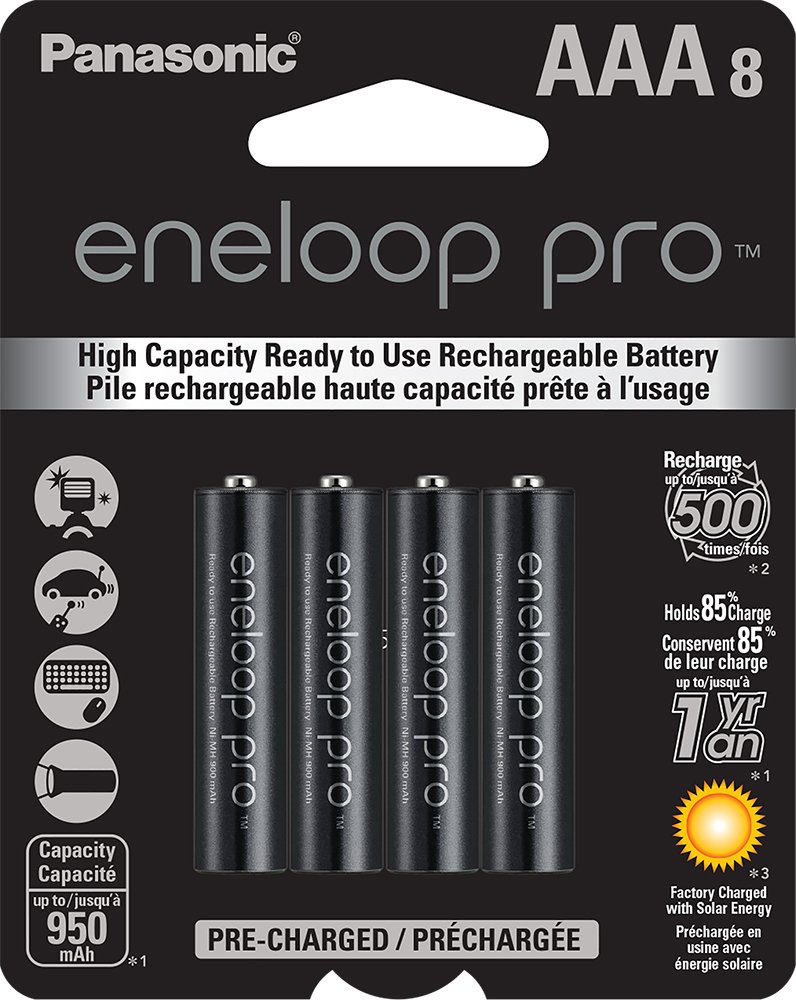 Eneloop Panasonic pro AAA Batteries (8-Pack) and Advanced pro 4 Hour Quick Charger