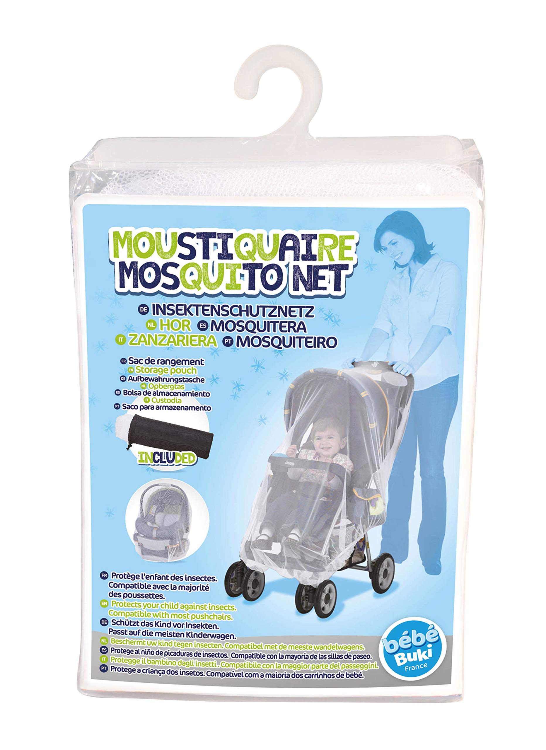Jeep Mosquito Net for Strollers, Mosquito Net for Car Seat and Infant Carrier, Universal Size, Bug Cover, Weather Protection, White
