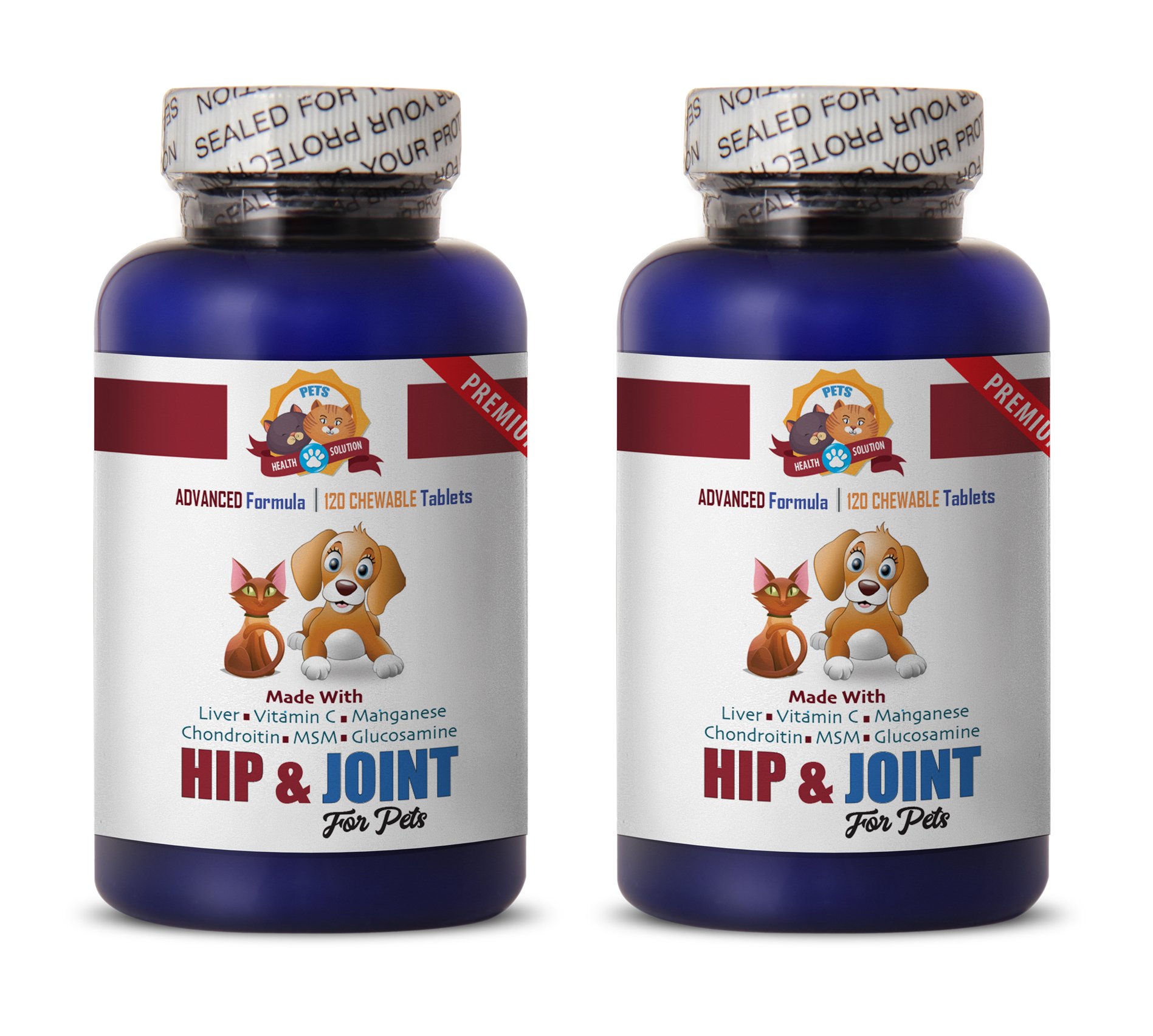 cat Senior Supplement - Hip and Joint Health for Pets - Dogs and Cats - Premium - Treats - chondroitin for cat - 240 Chews (2 Bottles)