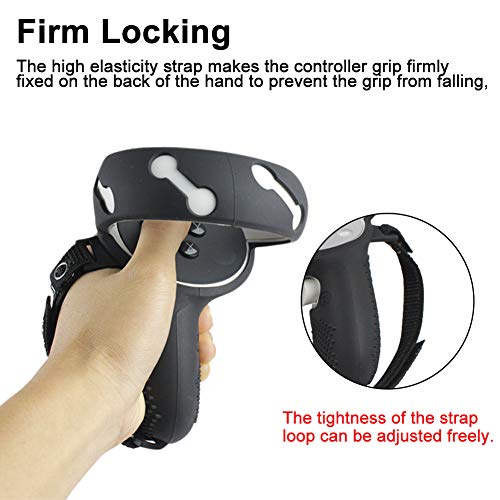 Kakalote Compatible for O culus Quest 2 Touch Controller Full Grip Cover, Slip Proof and Fall Proof Protective Silicone Sleeve with Hand Strap for Quest 2 Headset