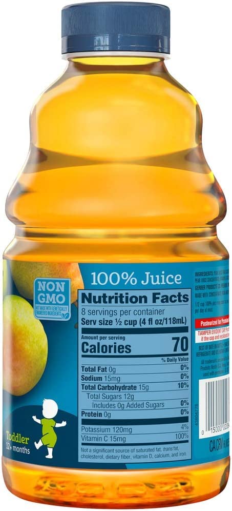 Gerber Nature Select Baby 100% Fruit Juice 32 Fl Oz (Pack of 2) (100% Pear Juice)